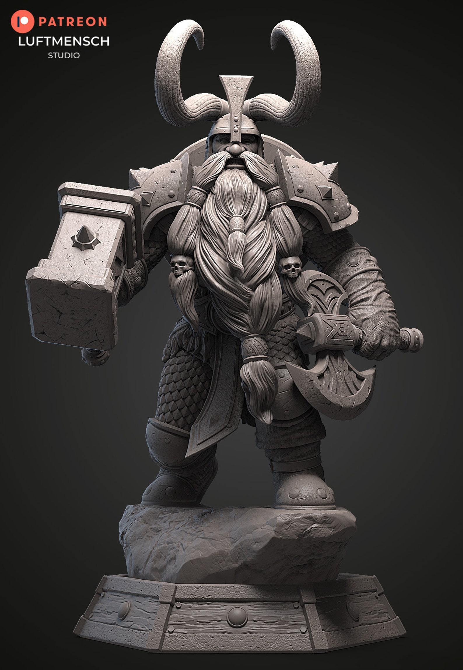 Muradin Bronzebeard Figure, World of Warcraft, SLA 3D Printing, WOW ...