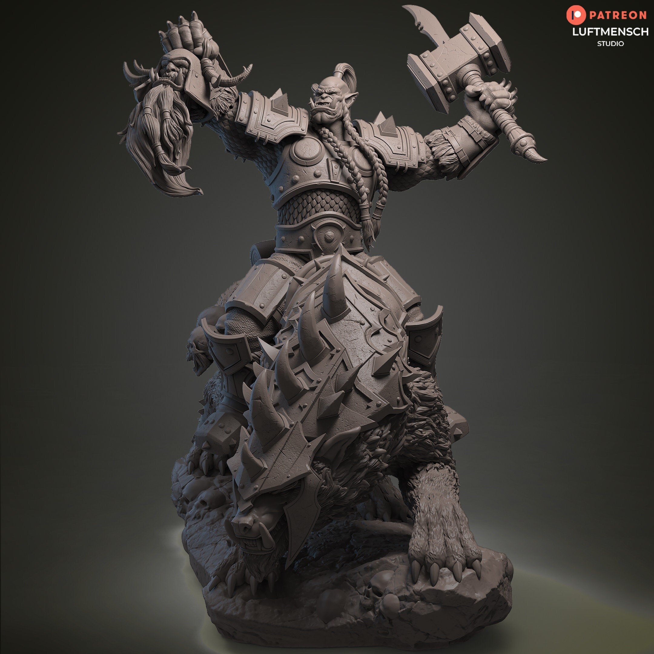 Orgrim Doomhammer Figurine, World of Warcraft, 3D Printing SLA ...