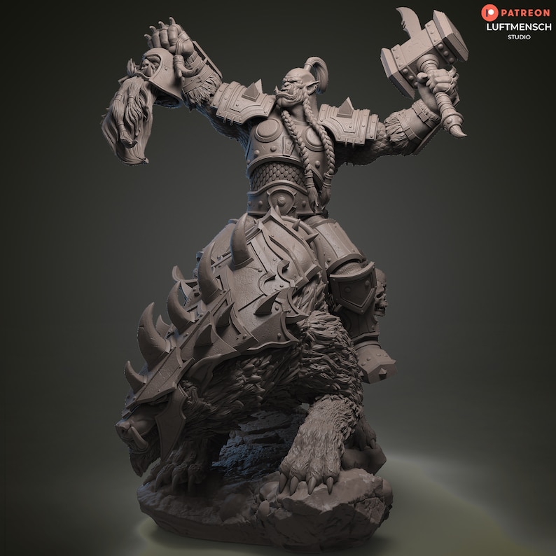 Orgrim Doomhammer Figurine, World of Warcraft, 3D Printing SLA ...