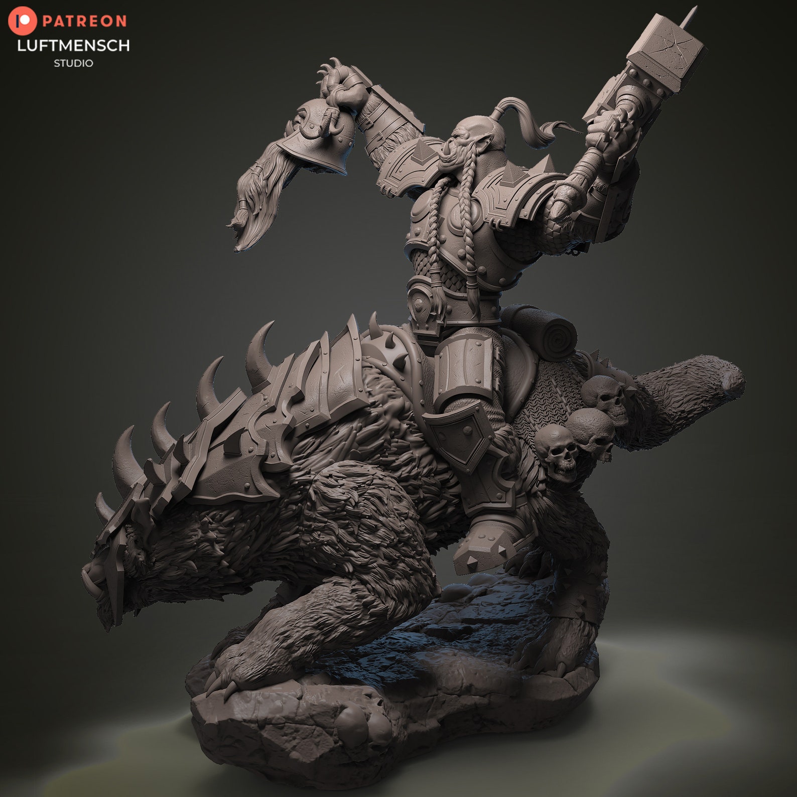 Orgrim Doomhammer Figurine, World of Warcraft, 3D Printing SLA ...