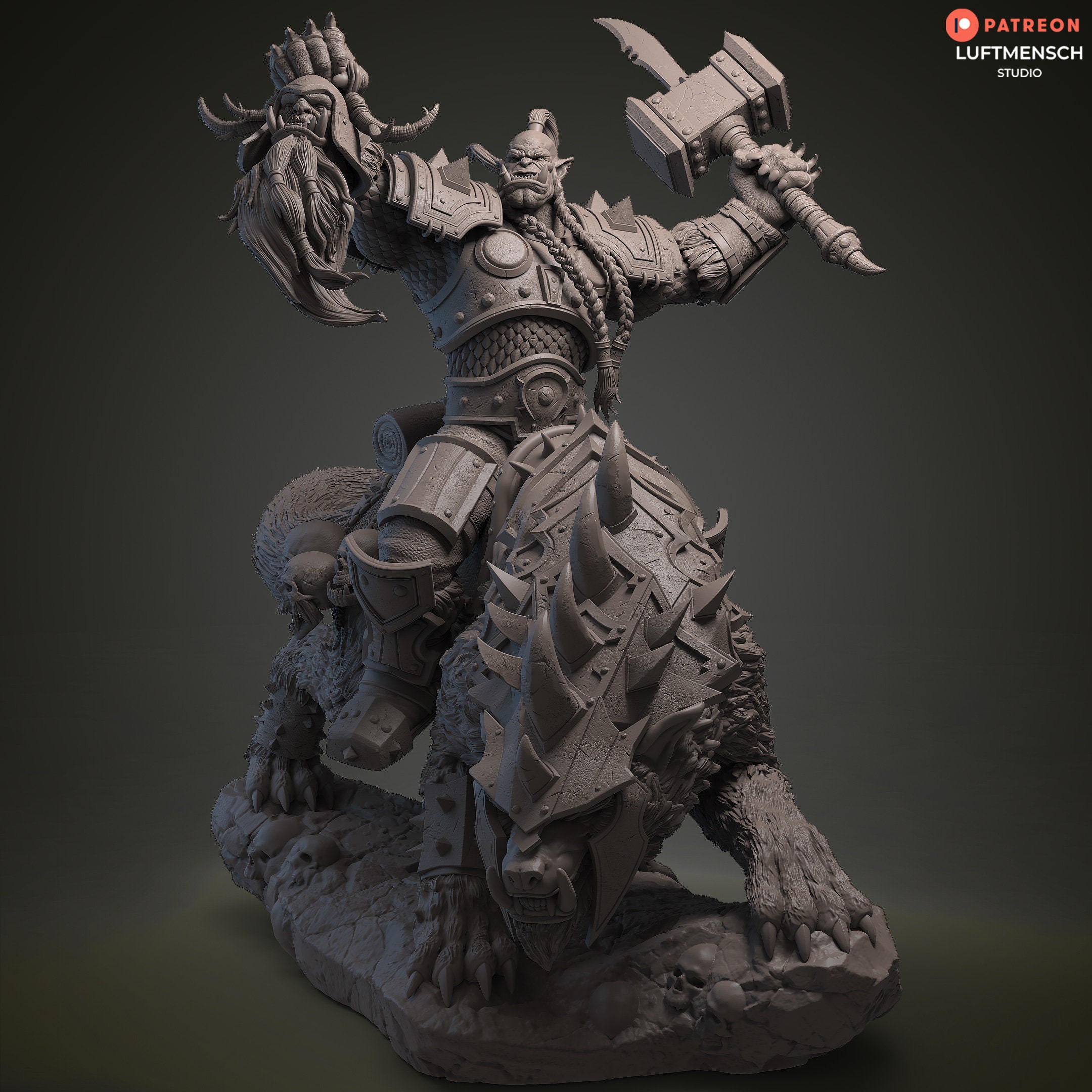 Orgrim Doomhammer Figurine, World of Warcraft, 3D Printing SLA ...