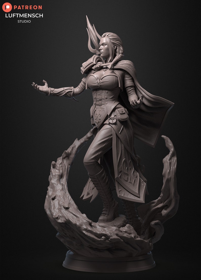 Jaina Proudmoore Figure, World of Warcraft, SLA 3D Printing, WOW Statue ...