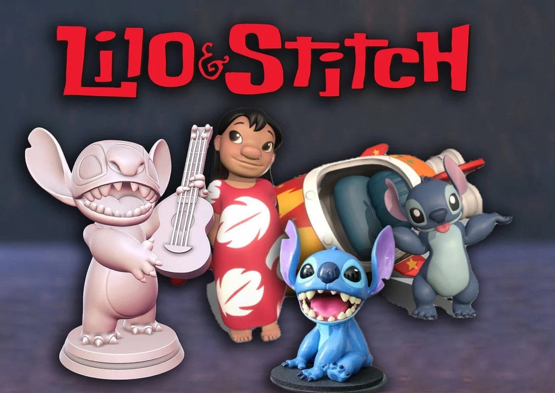 Lilo and Stitch, STL Files for 3D Printing, 3 Lilo and Stitch Figures ...