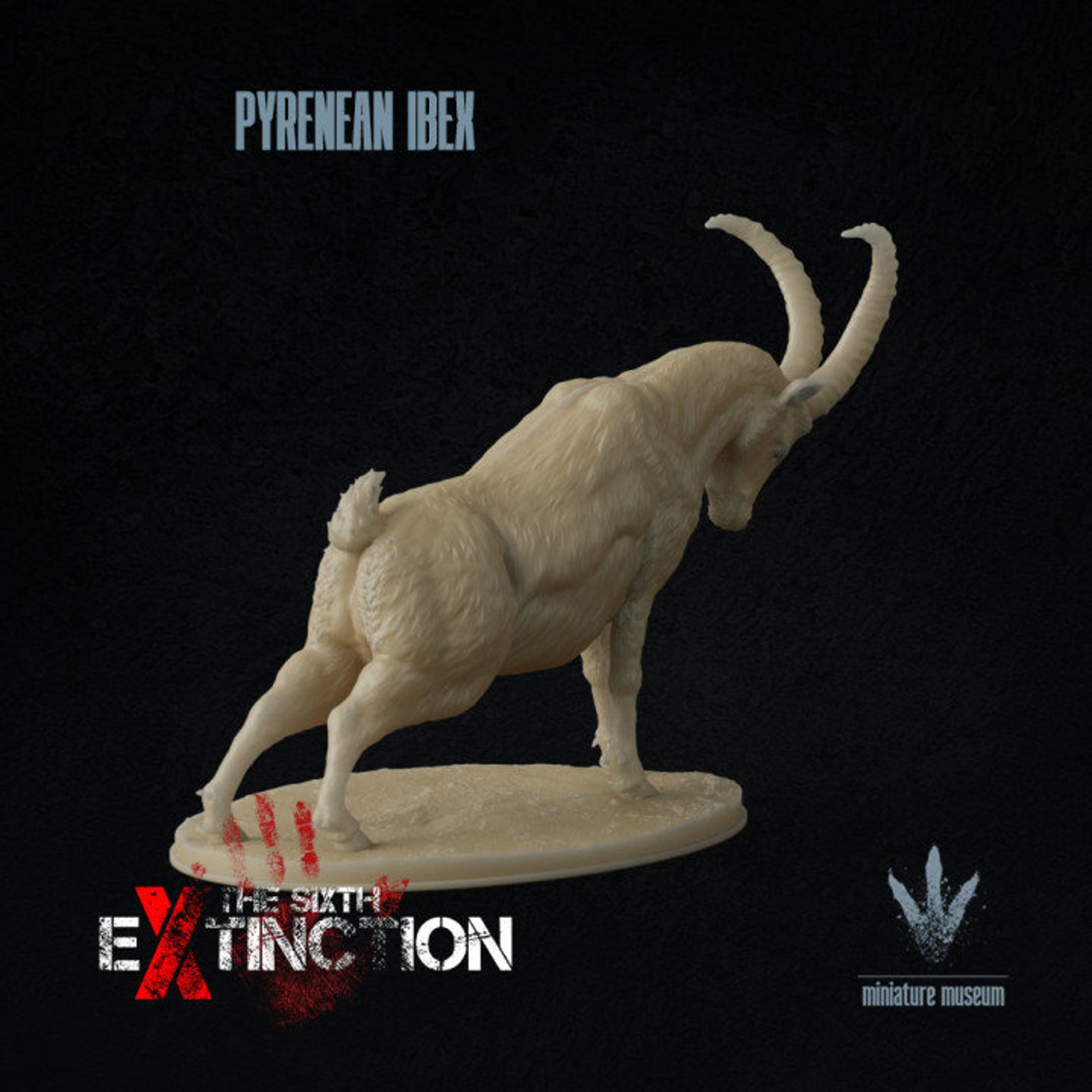 Miniature Pyrenean Ibex, Animal Figurines to Paint, Animal Painting, 3D ...