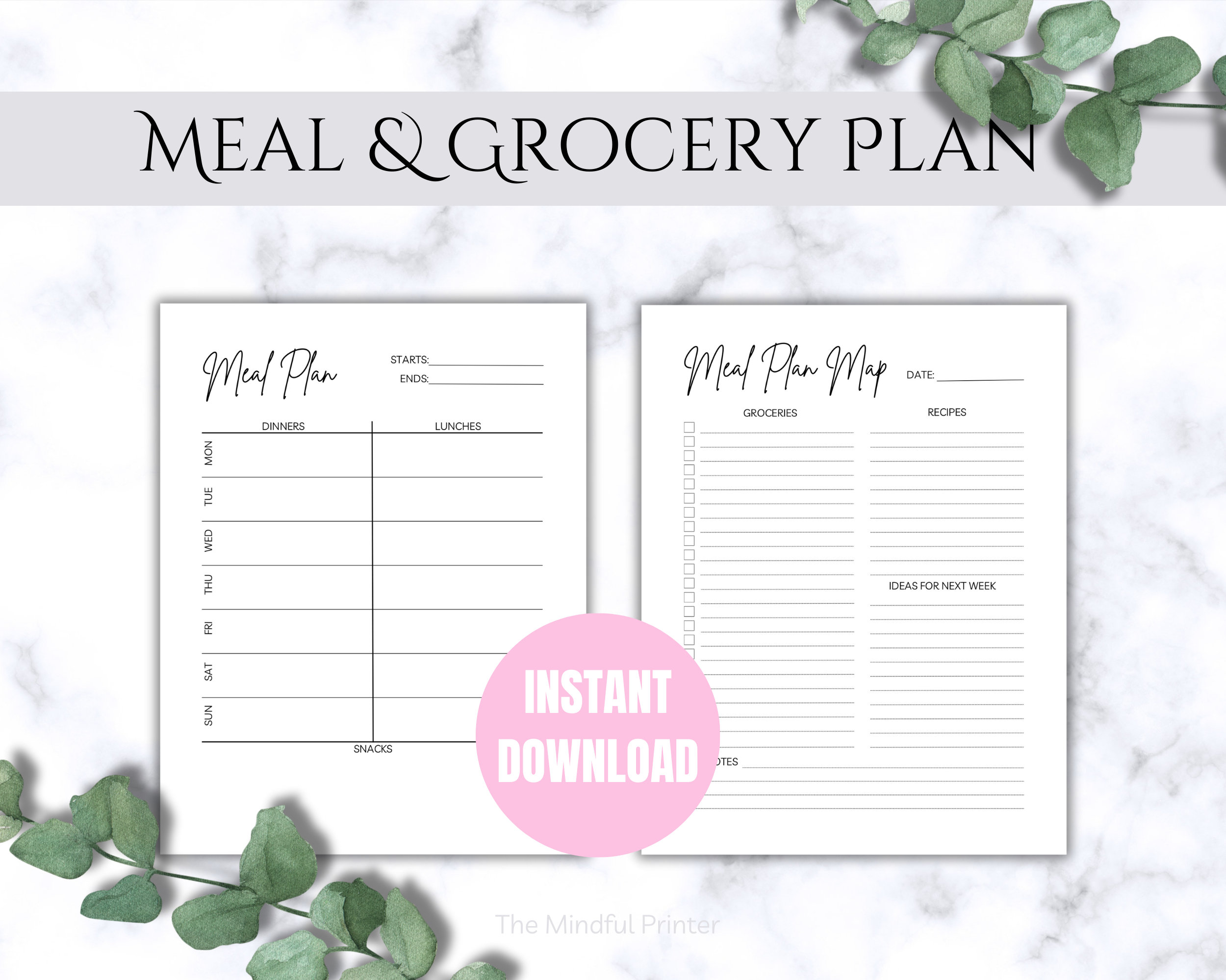 Meal Plan Map, Grocery Plan, Meal Prep Guide, Grocery List, Healthy ...