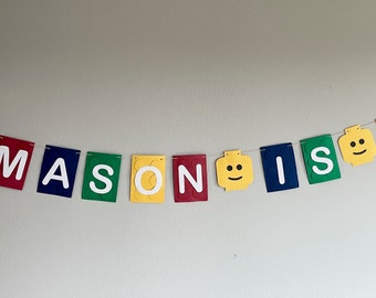 Blocks Birthday Banner Custom Name Building Toy - Etsy