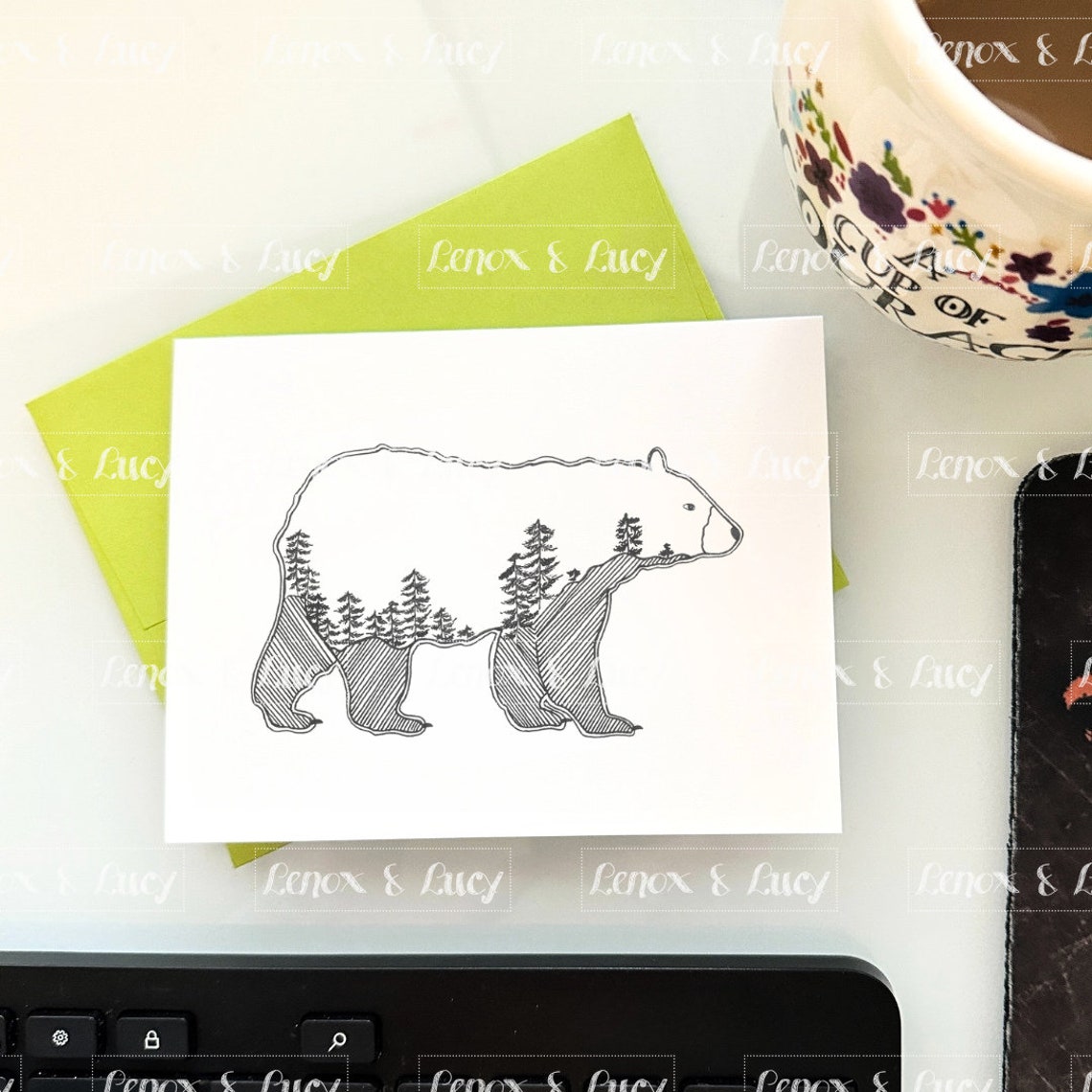 Hand-drawn 'woodsy Bear' Greeting Cards (set of 6) | Blank Inside ...