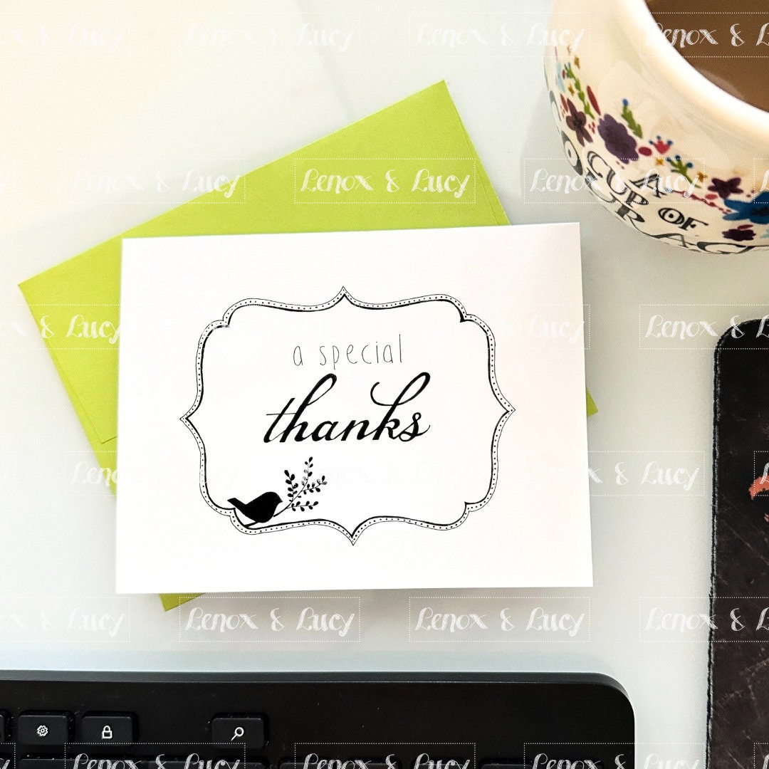 Hand-drawn 'A Special Thanks' Greeting Cards (set of 6) | Blank Inside ...
