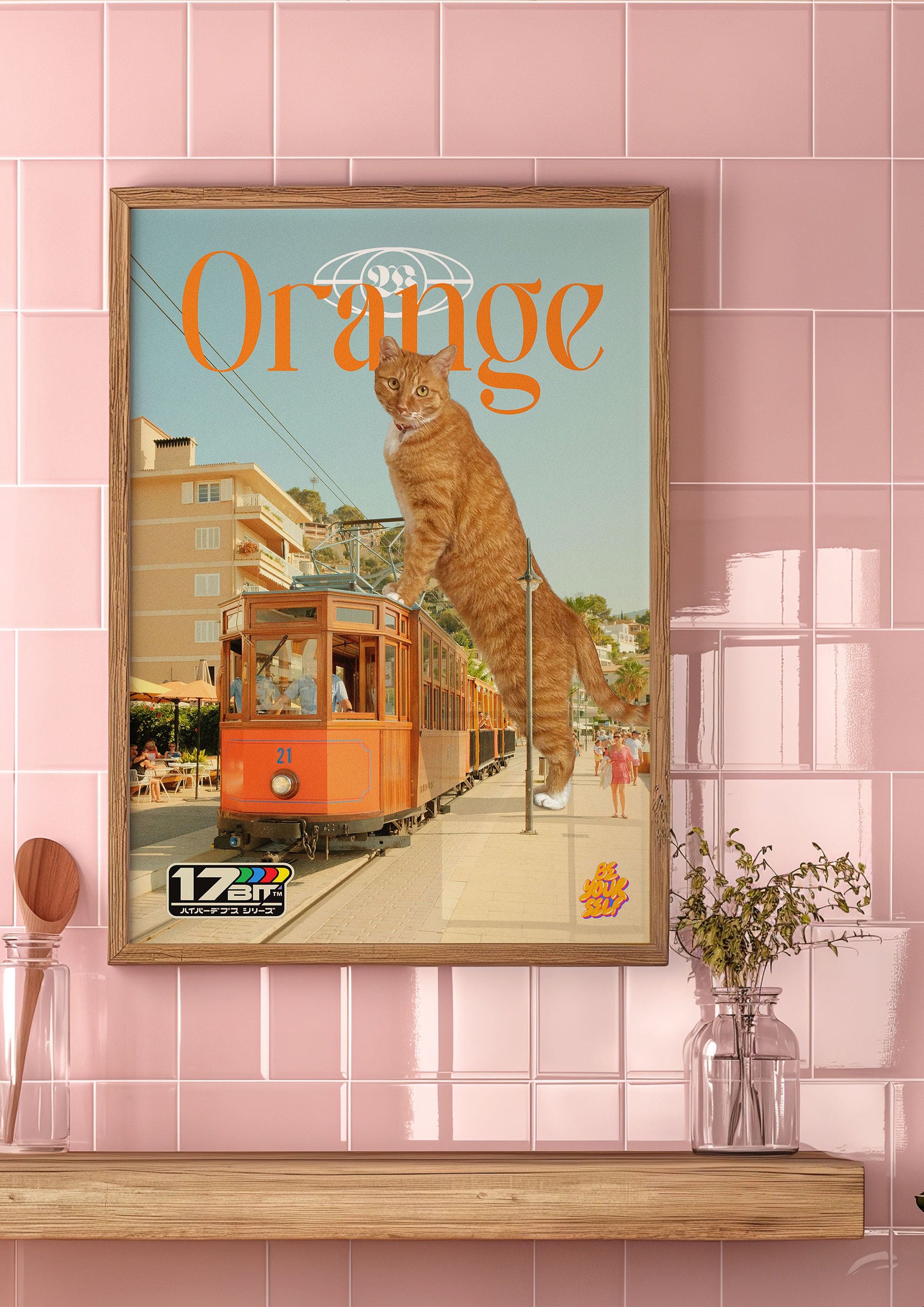 Giant Orange Cat Art Print Cat Home Decor Gift for Her Unique Wall ...