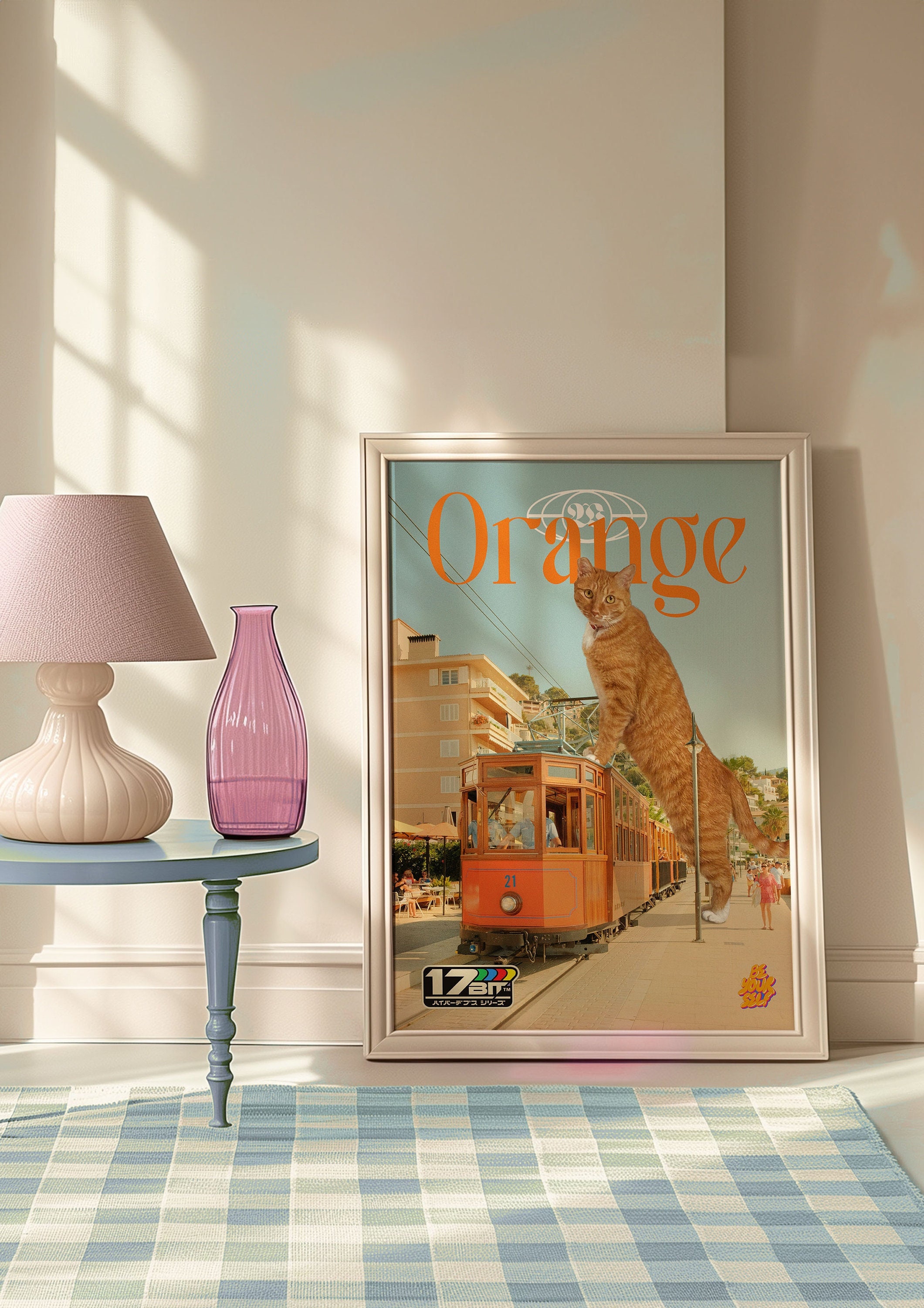 Giant Orange Cat Art Print Cat Home Decor Gift for Her Unique Wall ...