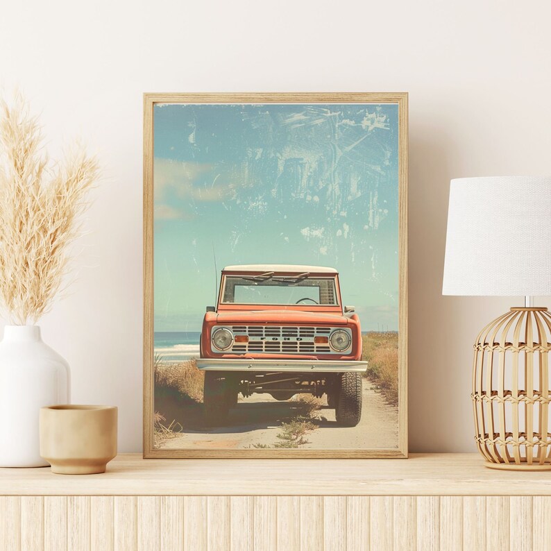 Vintage Bronco | Coastal Theme | Printable Art - Etsy