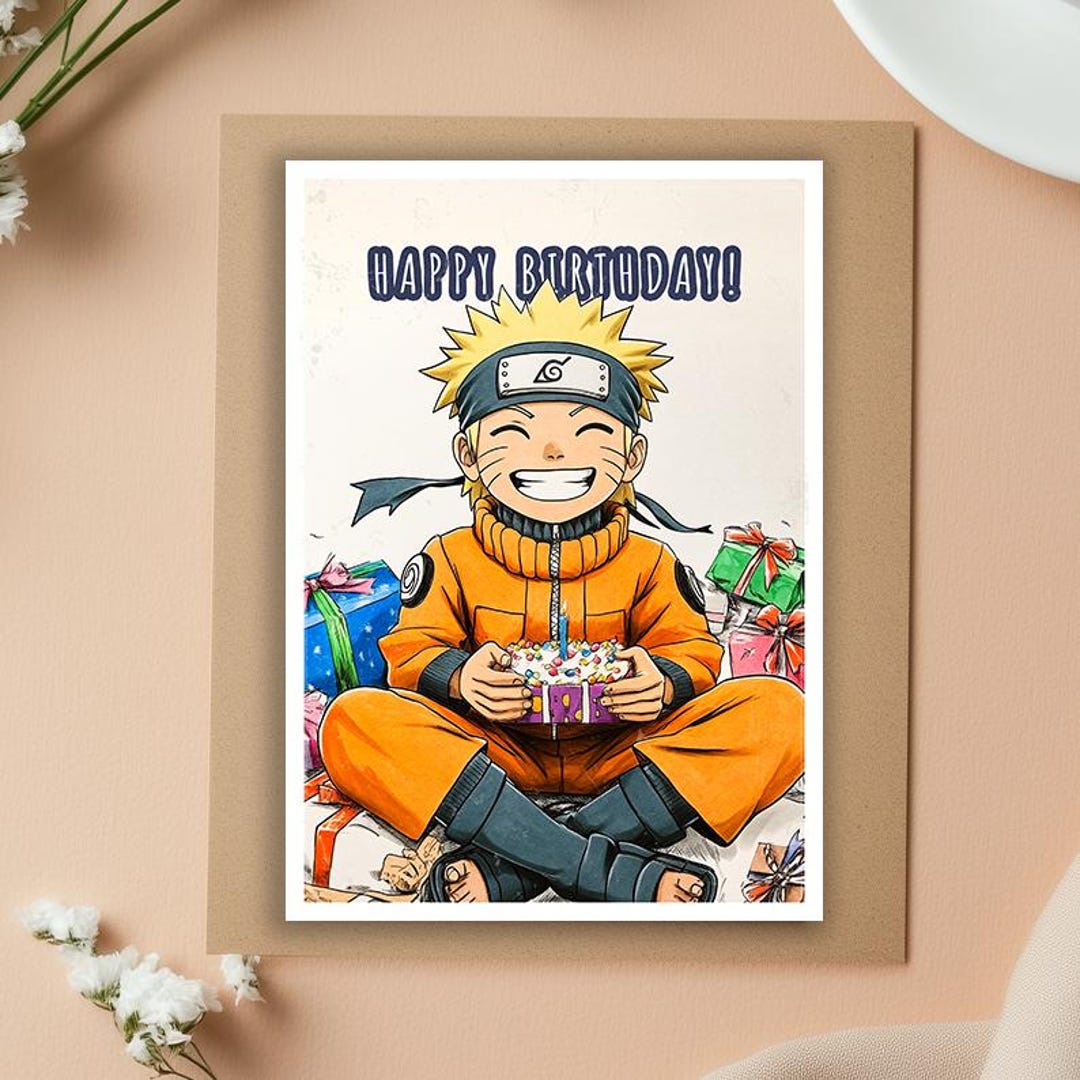 Naruto Birthday Card • greeting Card • Birthday Card • Naruto Card ...