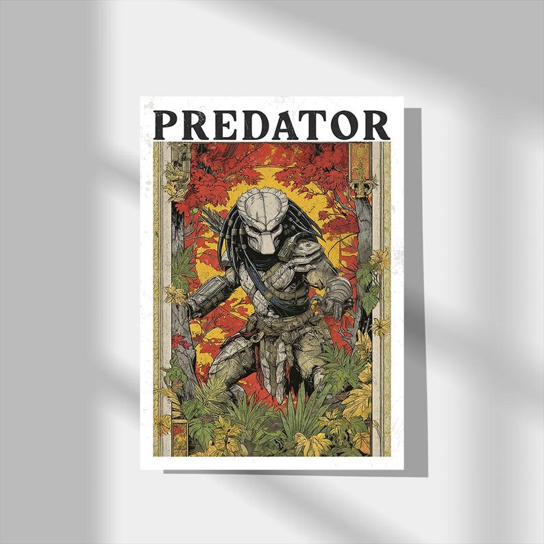 Predator Comic Book Poster – Vintage Sci-fi Wall Art, 80s Action Movie ...