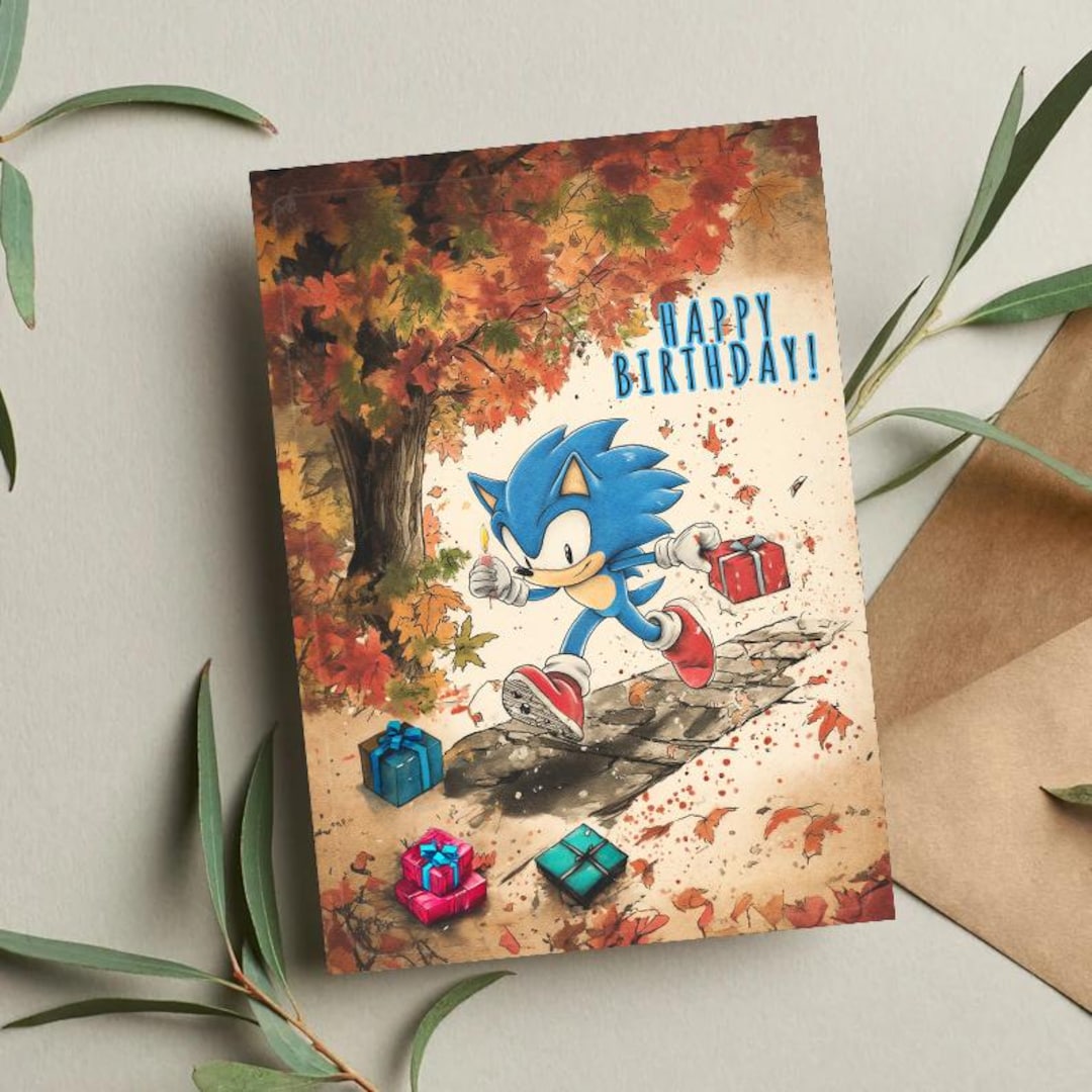 Sonic Birthday Card, Greeting Card, birthday Card, Sonic Card, Sonic ...