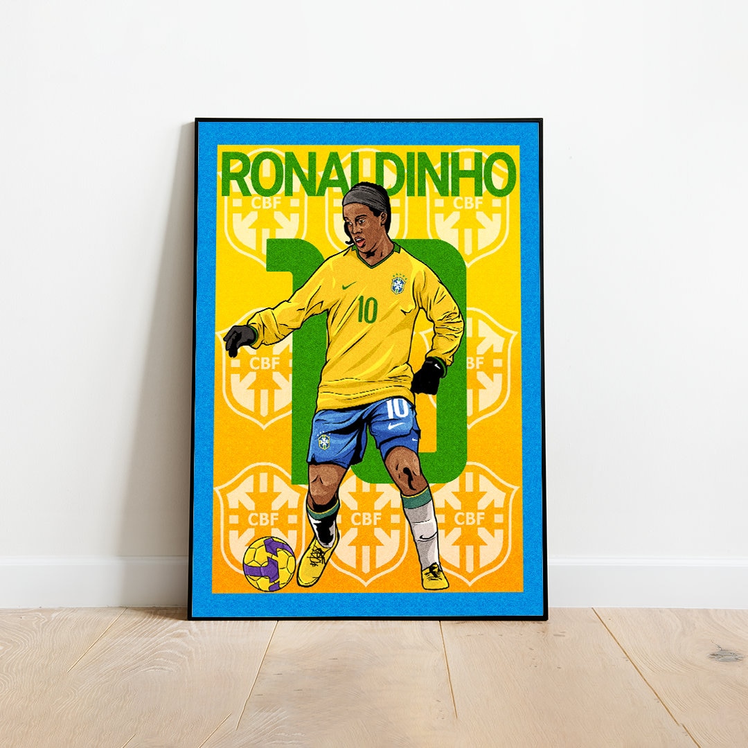 Ronaldinho Poster, Ronaldinho Print, Brazil Poster, Football Poster ...