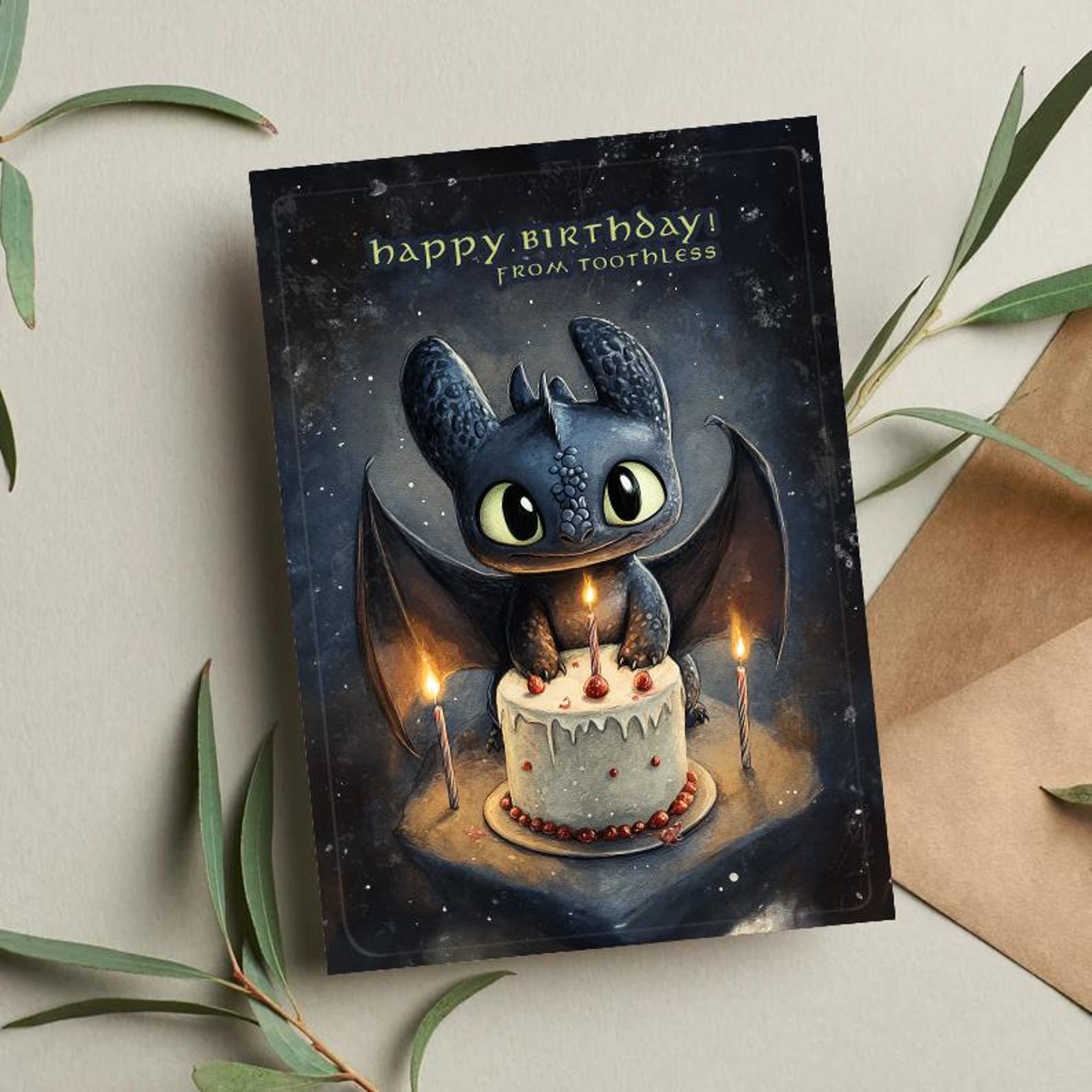 Toothless Birthday Card: How to Train Your Dragon, A5 Greeting Card - Etsy