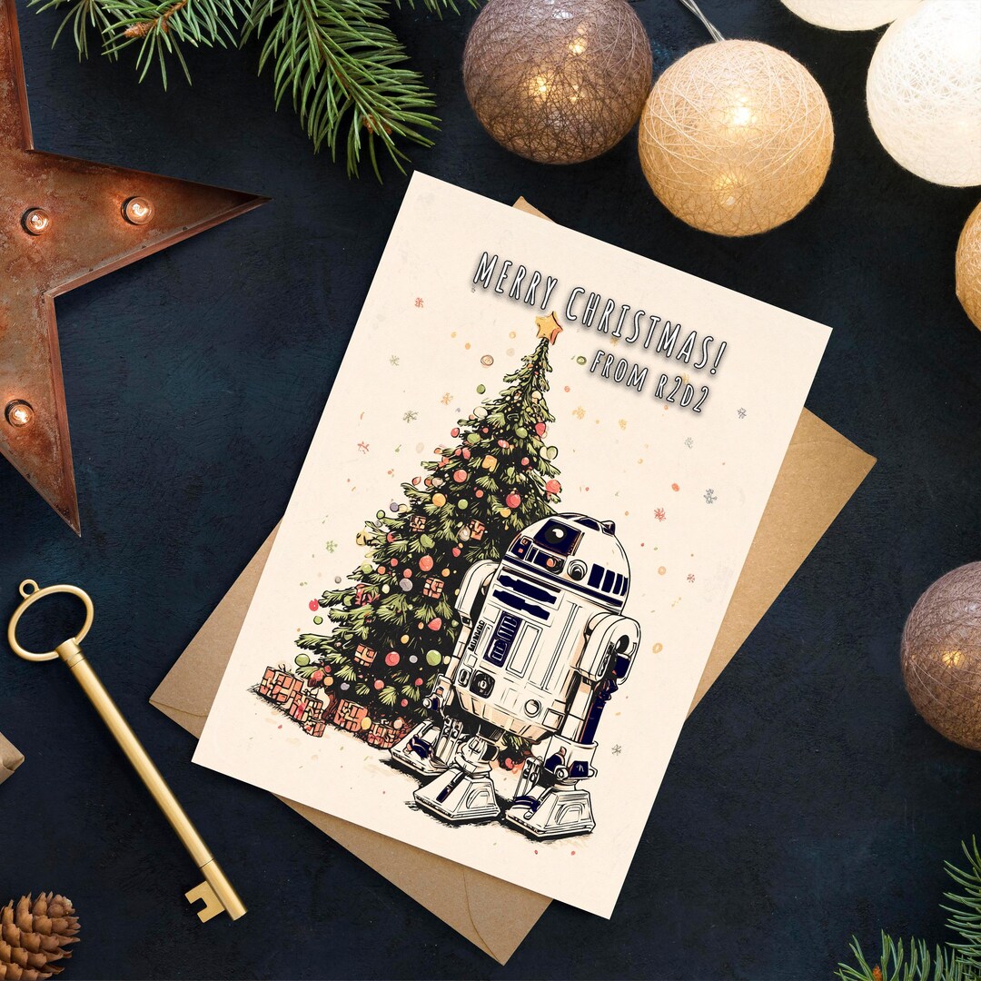 R2-D2 Christmas Card • Funny Star Wars Holiday Card - Etsy