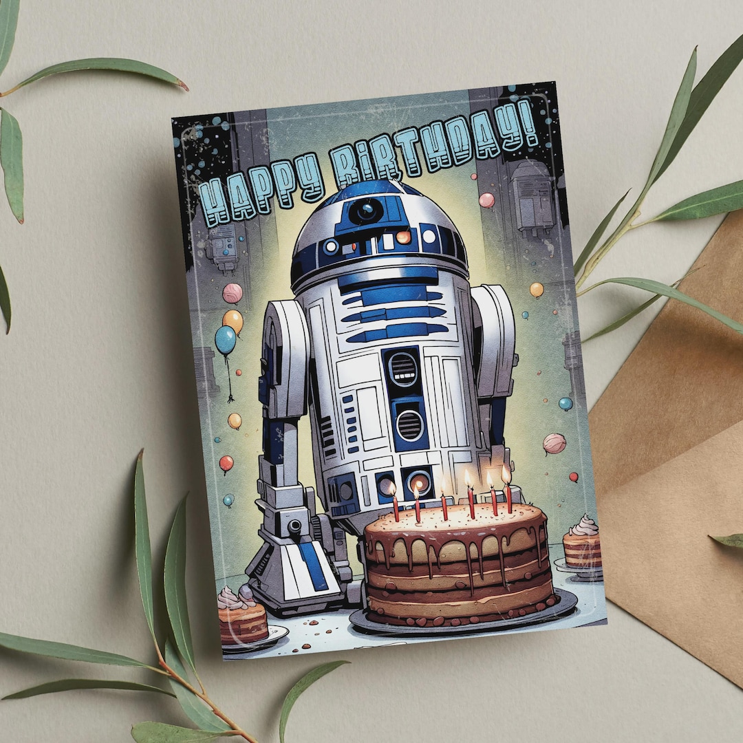 R2-D2 Birthday Card: Funny Star Wars Droid Gift - Etsy