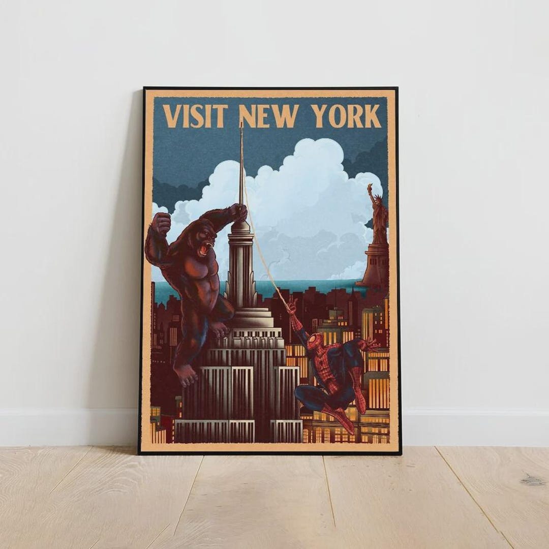 Spiderman New York Travel Poster: Vintage Comic Book Art - Etsy