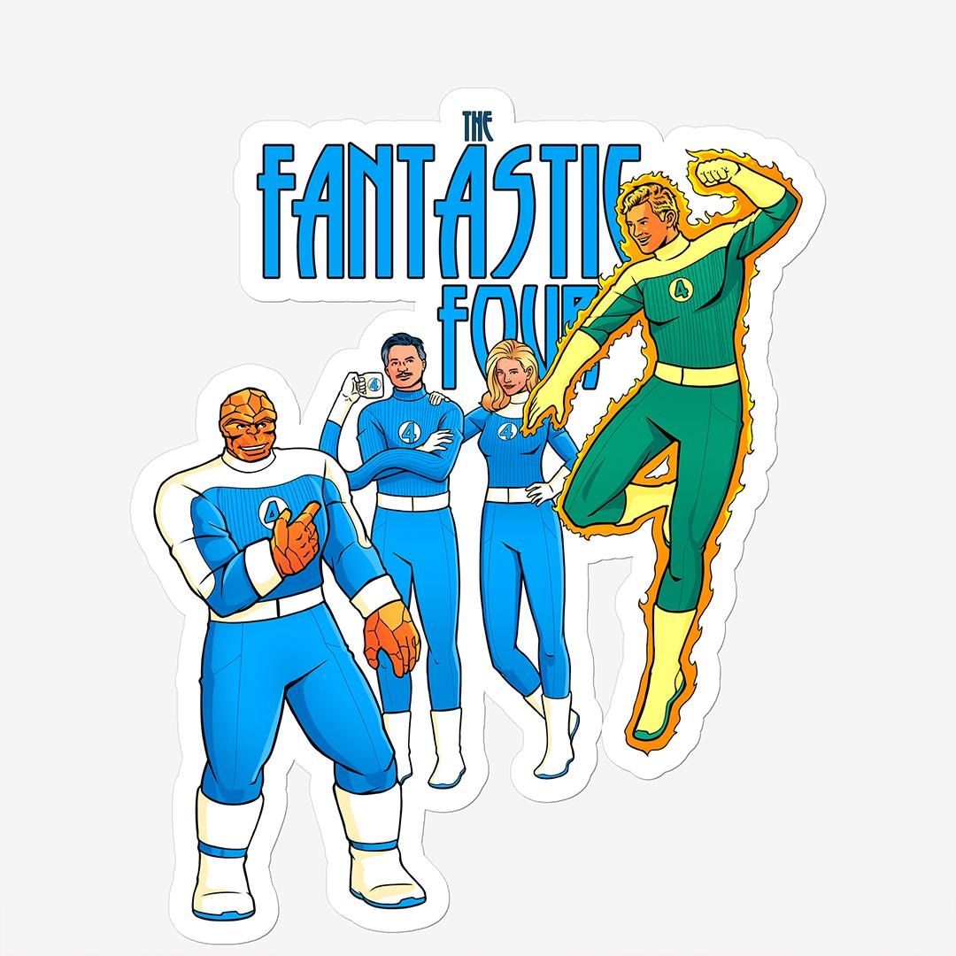 Fantastic Four Sticker | Marvel Vinyl Sticker | Invisible Woman, Mr ...