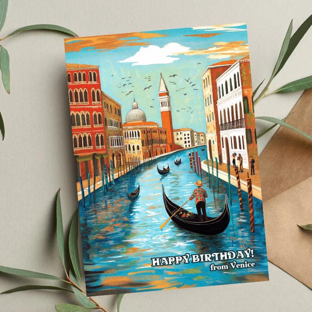 Venice Birthday Card: Italian Skyline Travel Gift - Etsy