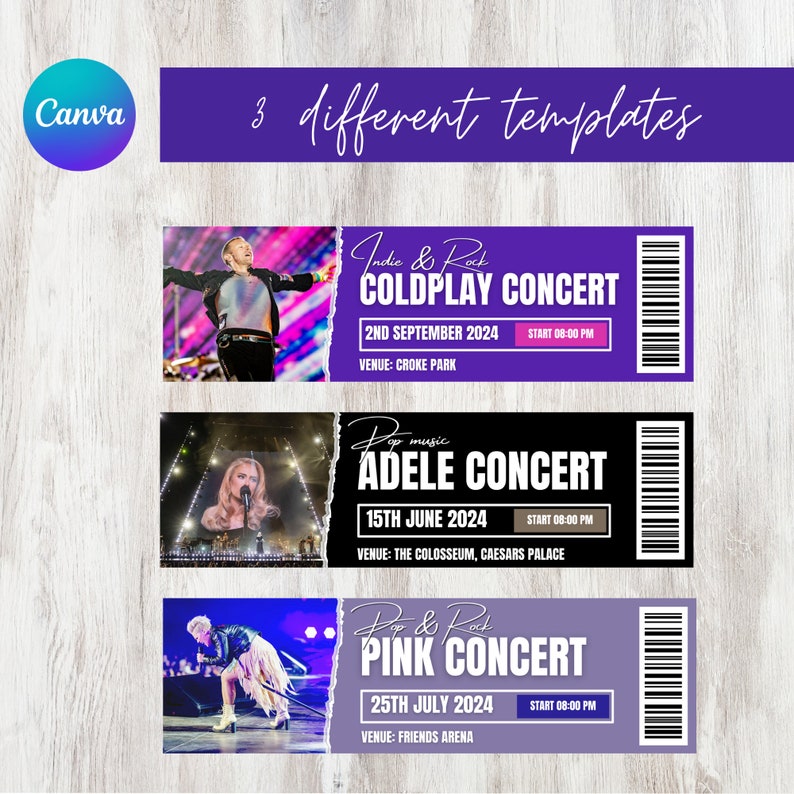Digital Concert Ticket, DIY Concert Template, Event Ticket, Surprise ...