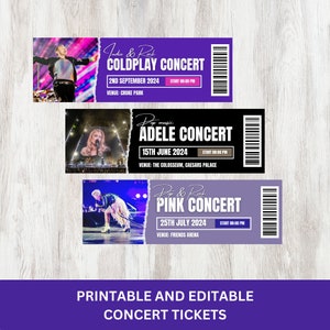 Digital Concert Ticket, DIY Concert Template, Event Ticket, Surprise ...