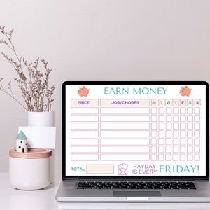 Editable Kids Chore Chart, Allowance Tracker (PDF Pattern) - Etsy
