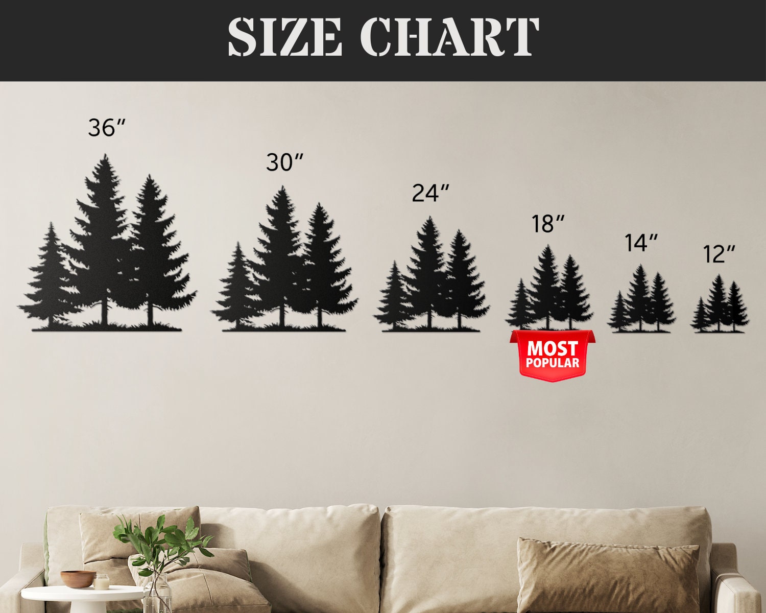 Pine Tree Metal Wall Art, Cedar Tree Metal Sign Large Outdoor Wall Art ...