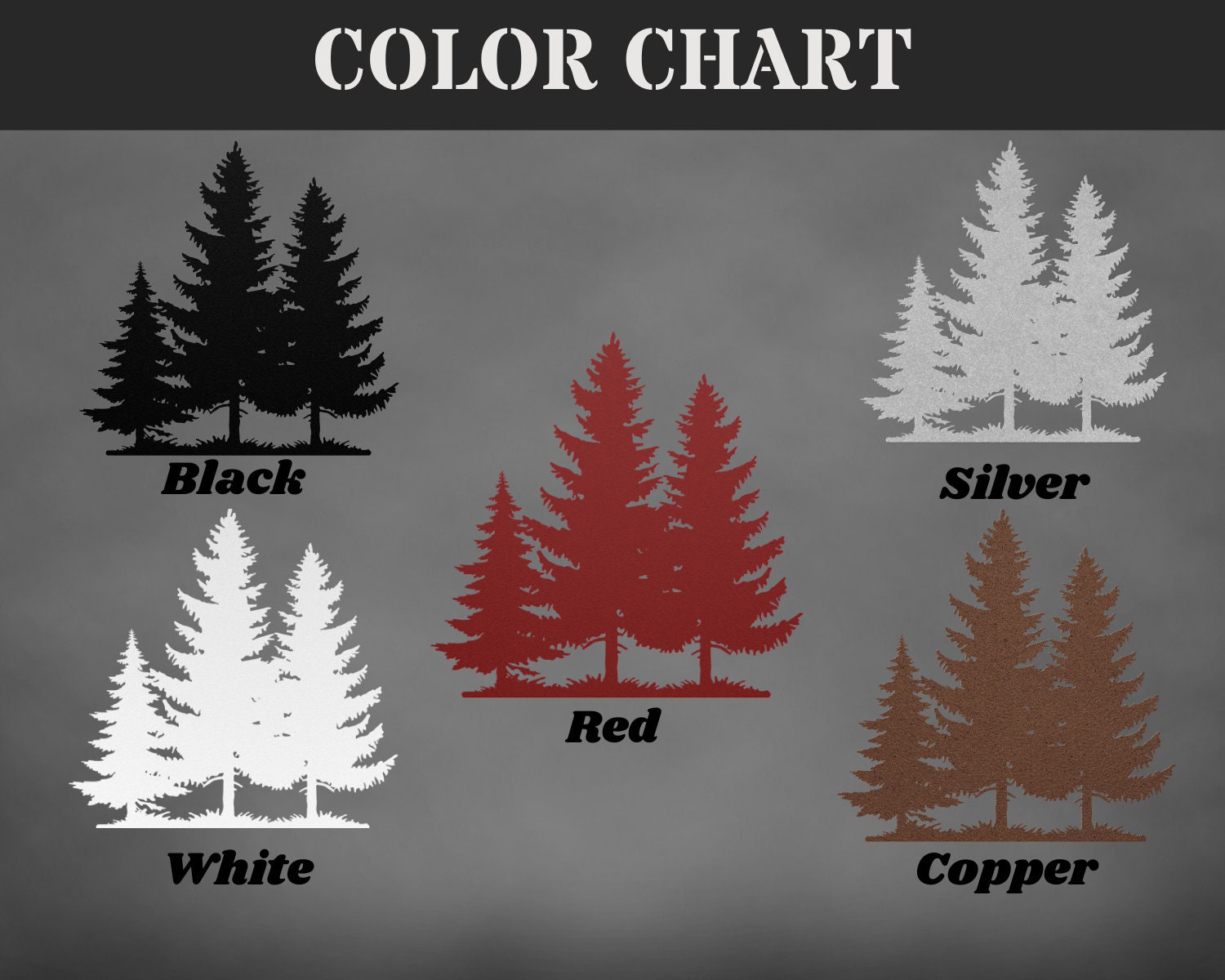 Pine Tree Metal Wall Art, Cedar Tree Metal Sign Large Outdoor Wall Art ...