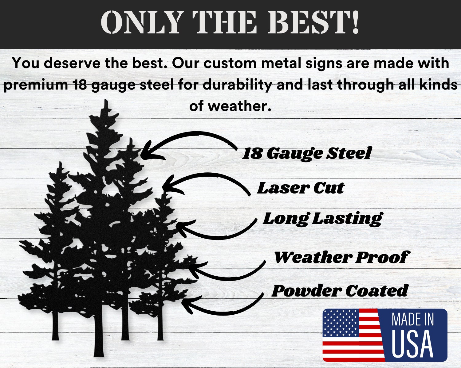 Pine Tree Metal Wall Art, Cedar Tree Metal Sign Large Outdoor Wall Art ...