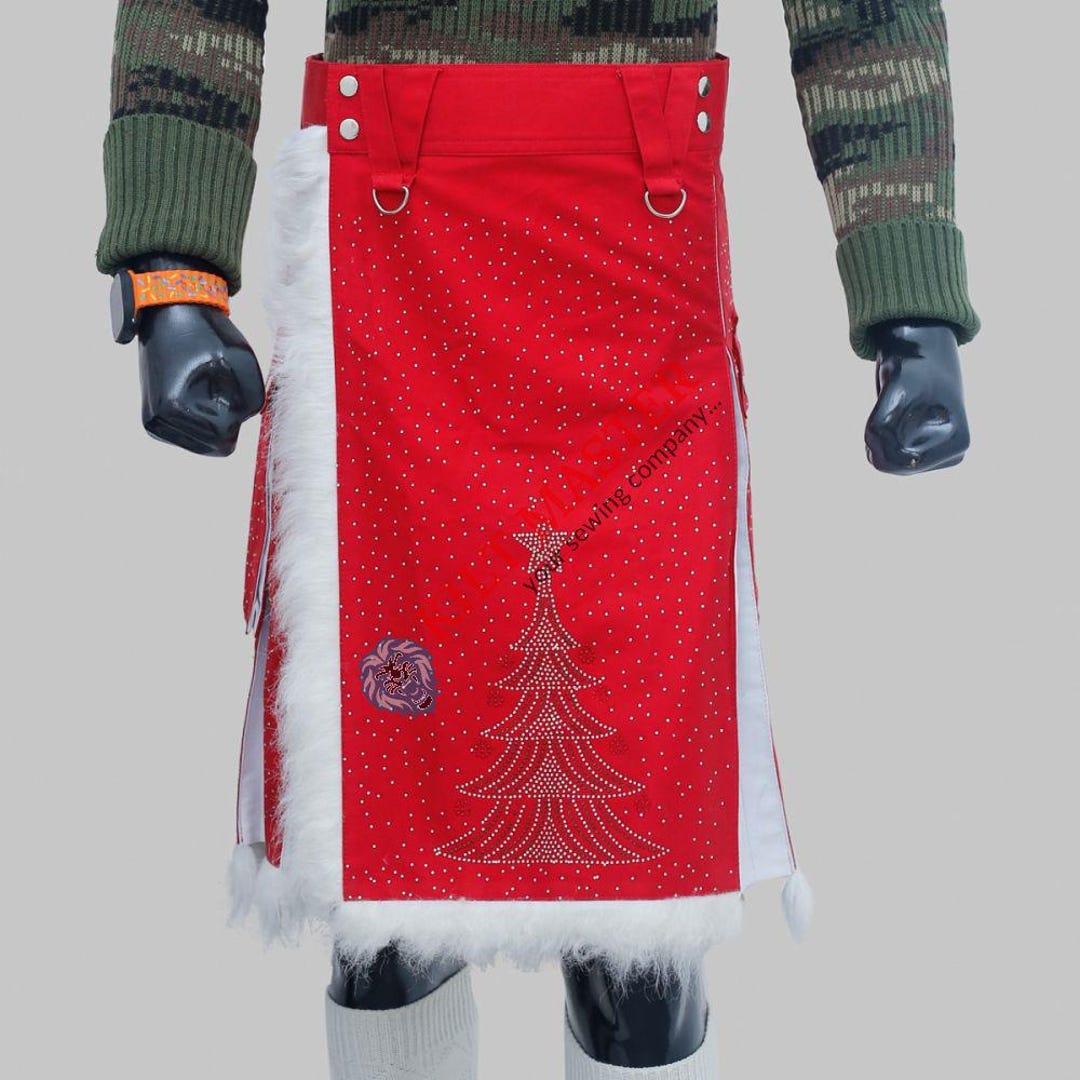 Rhinestone Christmas Kilt: Handmade Holiday Party Outfit - Etsy
