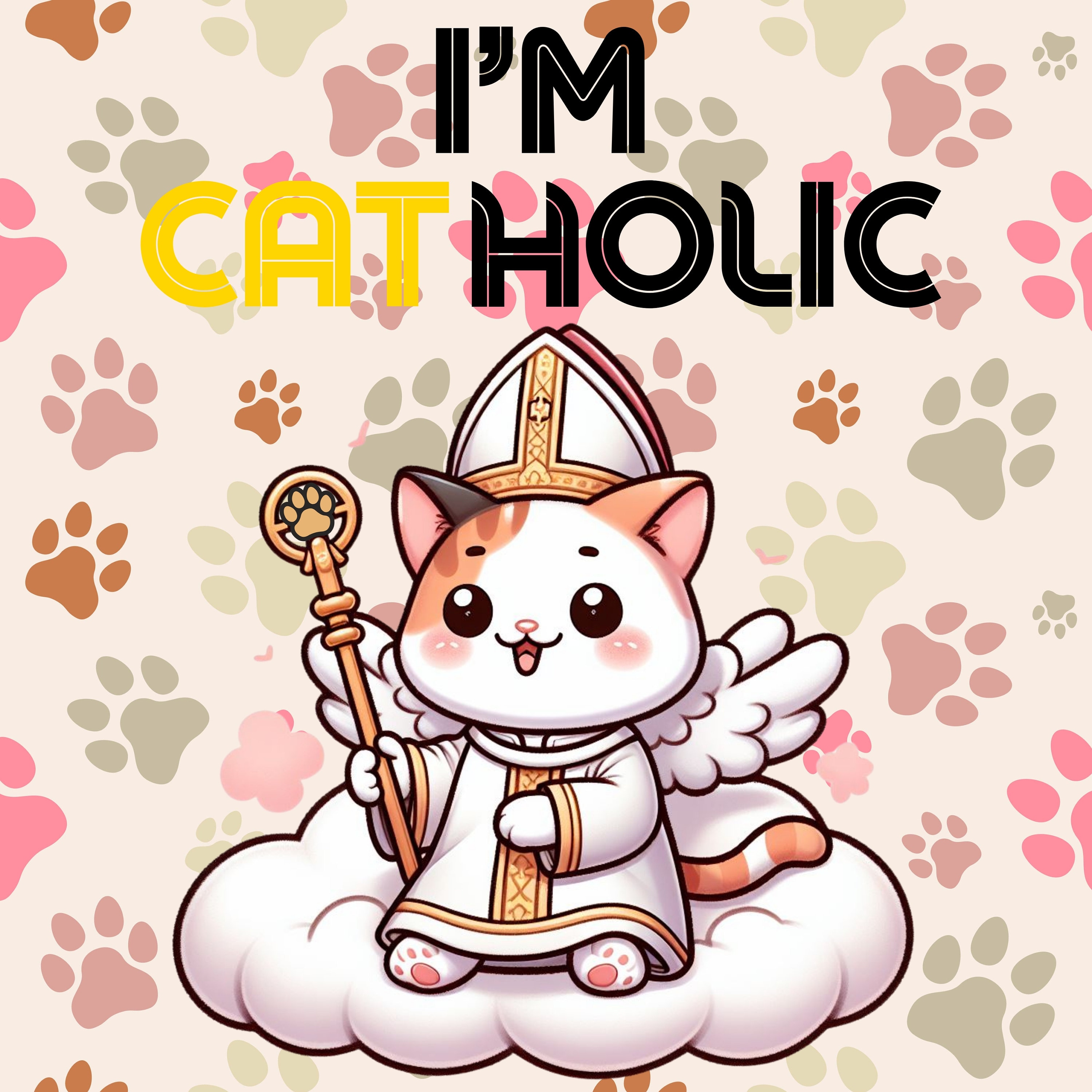 Catholic, Png, Cat Gift, Cat PNG, Sublimation Download, Png Downloads ...