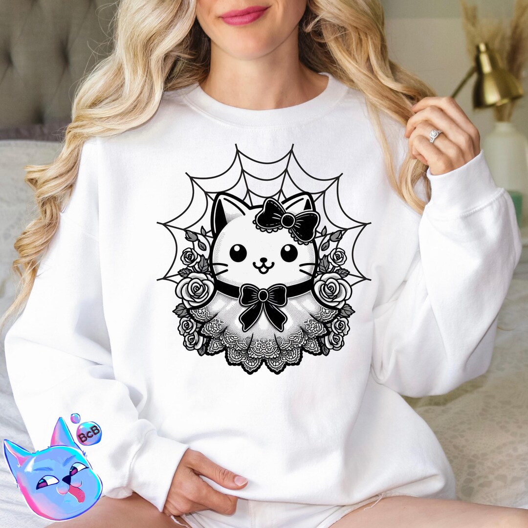 Halloween Lace Cat Ghost Png, Spooky Coquette Png, Girly Ghost Lacey ...