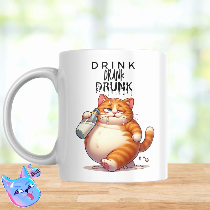 Drunk Cats Drawing - Etsy