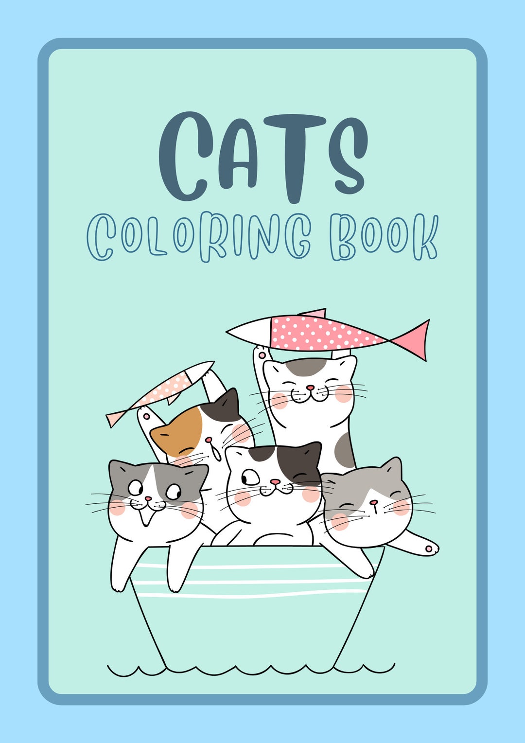 Cats Coloring Book - Etsy