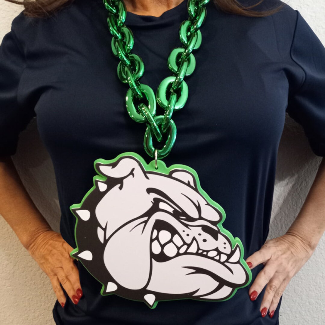 Bulldog Green High School Mascot 3D Big Fan Chain - Etsy