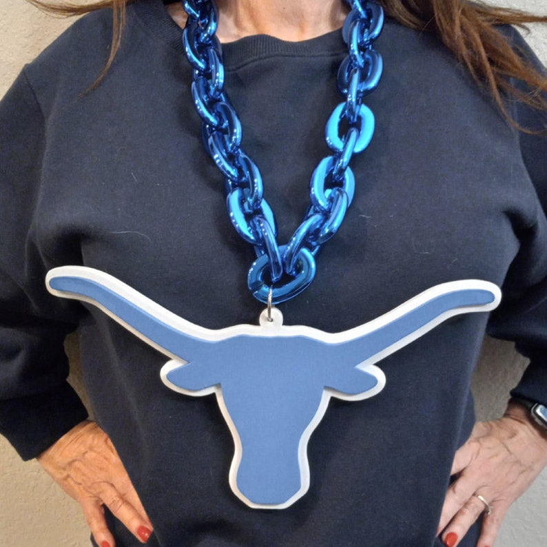 Longhorns Blue High School Mascot 3D Big Fan Chain - Etsy