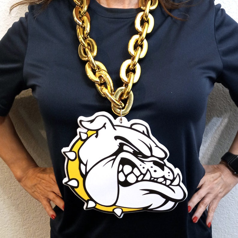 Bulldog Gold High School Mascot 3D Big Fan Chain - Etsy