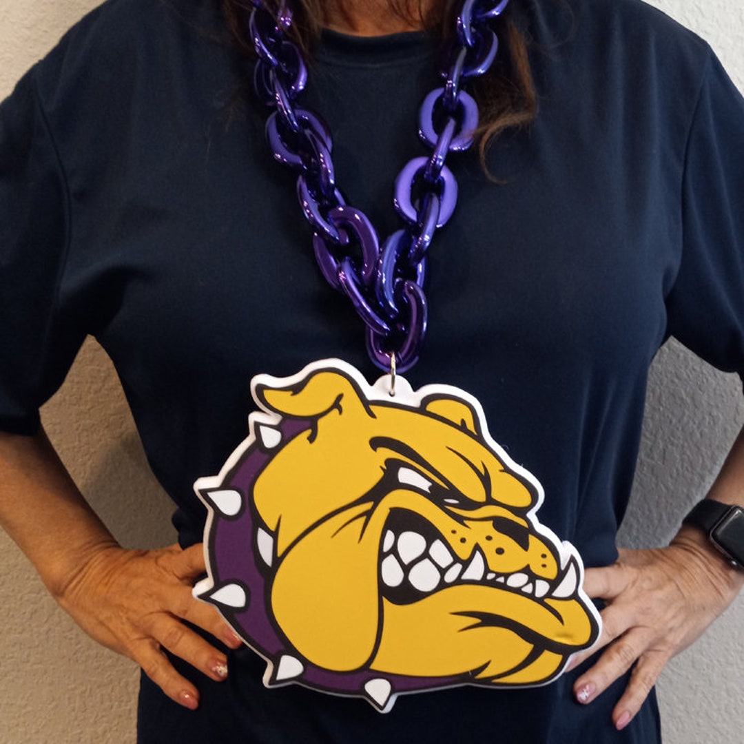 Bulldog Purple and Gold High School Mascot 3D Big Fan Chain - Etsy