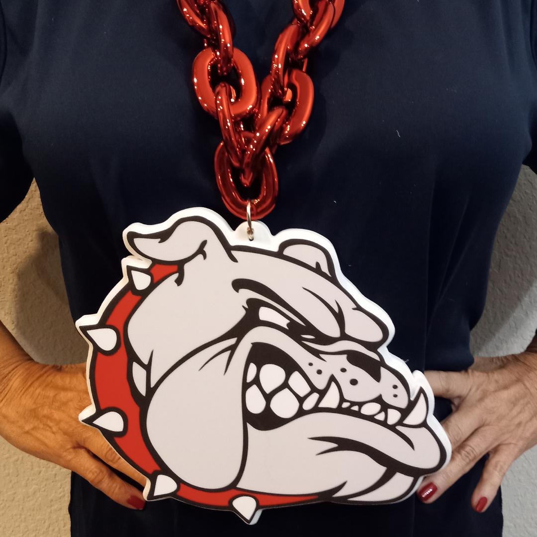 Bulldog Red High School Mascot 3D Big Fan Chain - Etsy