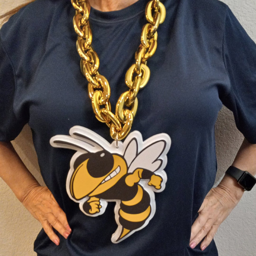 Yellowjacket Black & Gold High School Mascot 3D Big Fan Chain - Etsy