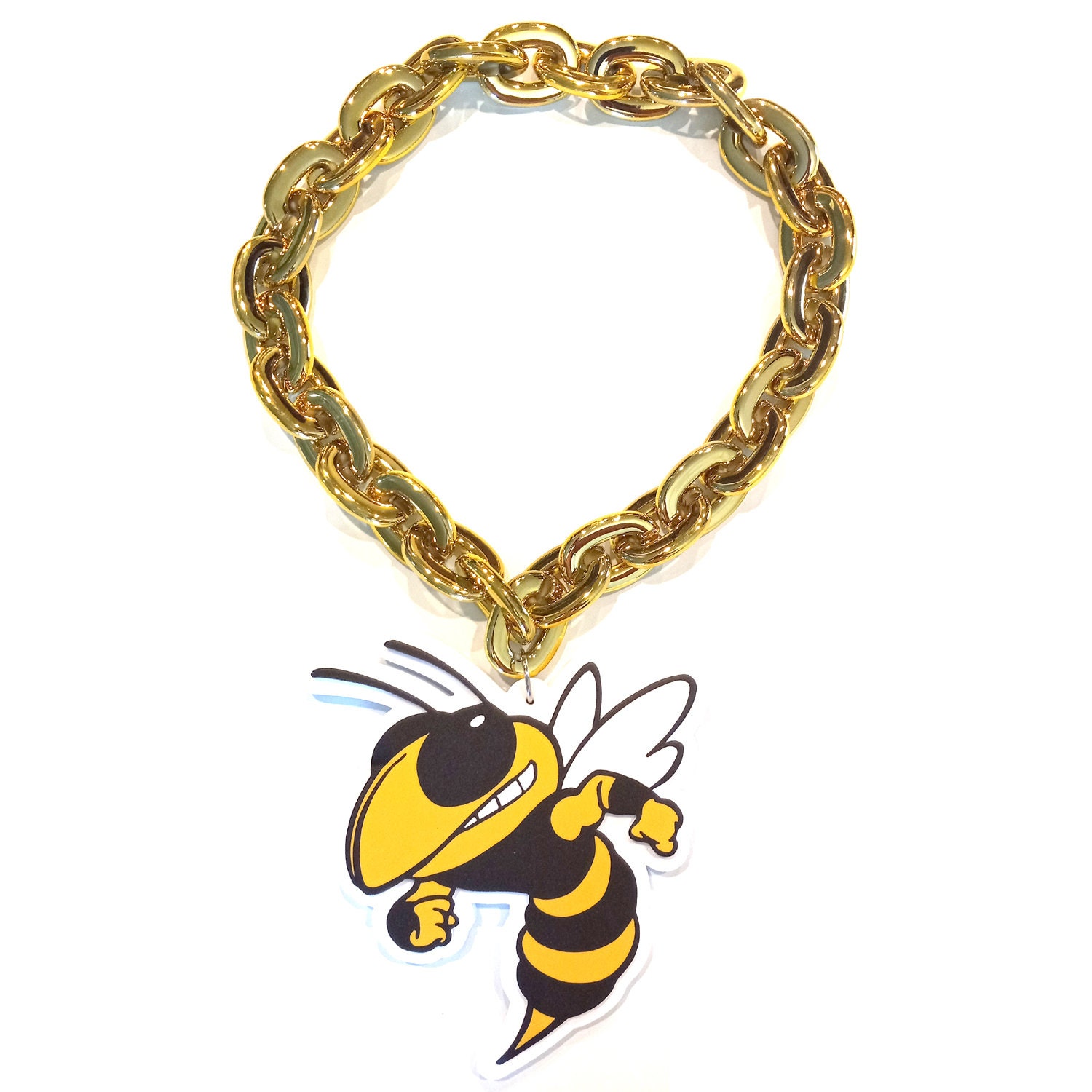 Yellowjacket Black & Gold High School Mascot 3D Big Fan Chain - Etsy