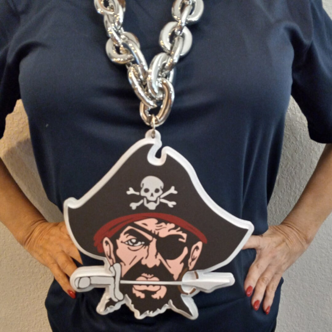 Pirate Maroon High School Mascot 3D Big Fan Chain - Etsy