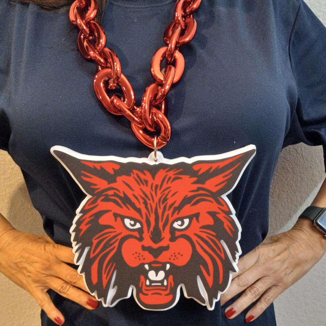 Bobcat Red High School Mascot 3D Big Fan Chain - Etsy