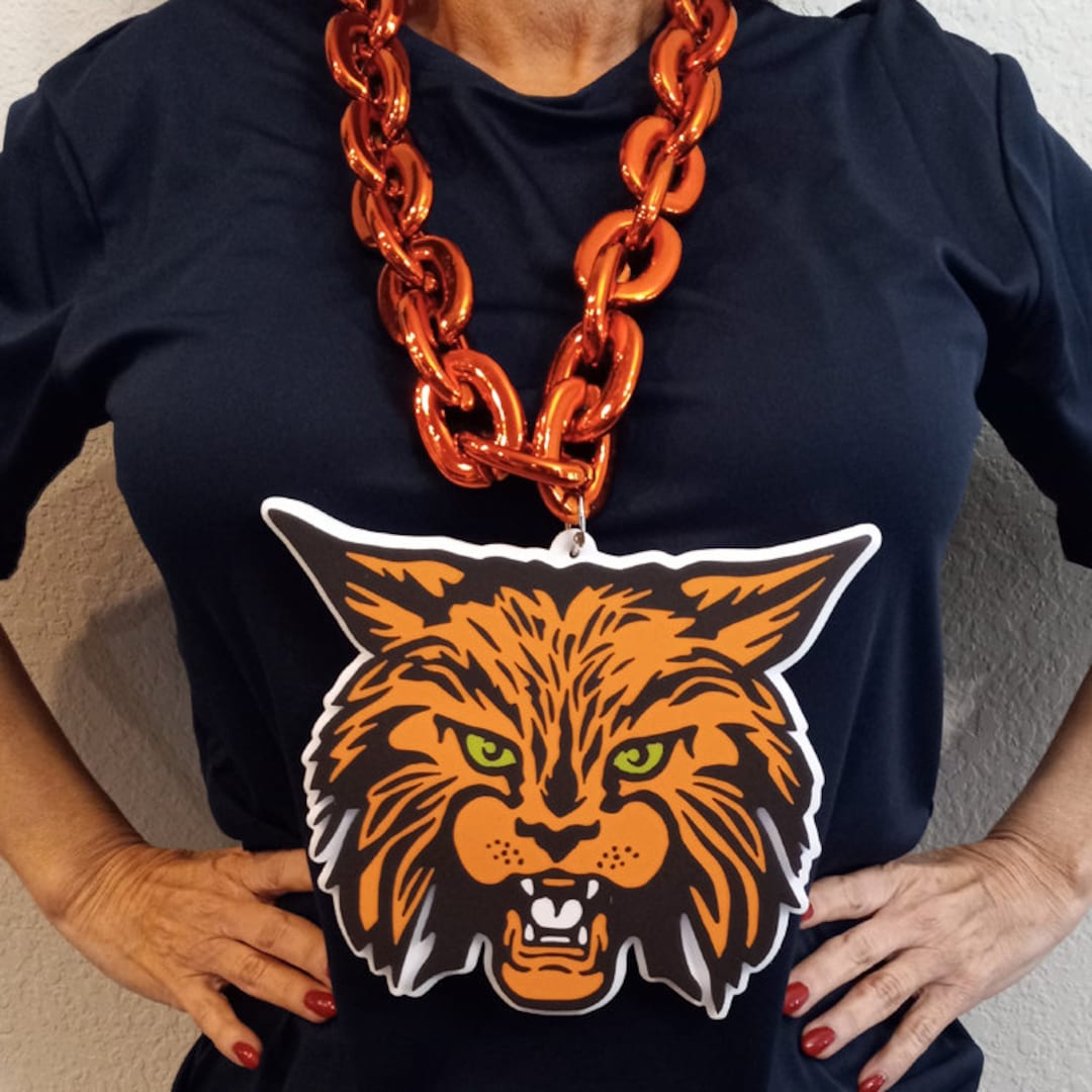Bobcat Orange High School Mascot 3D Big Fan Chain - Etsy