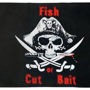 Pirate Fish or Cut Bait 3' X 5', 100% Polyester Flag - Etsy