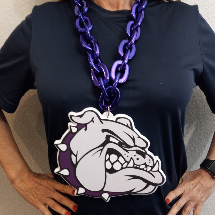 Bulldog Purple High School Mascot 3D Big Fan Chain - Etsy