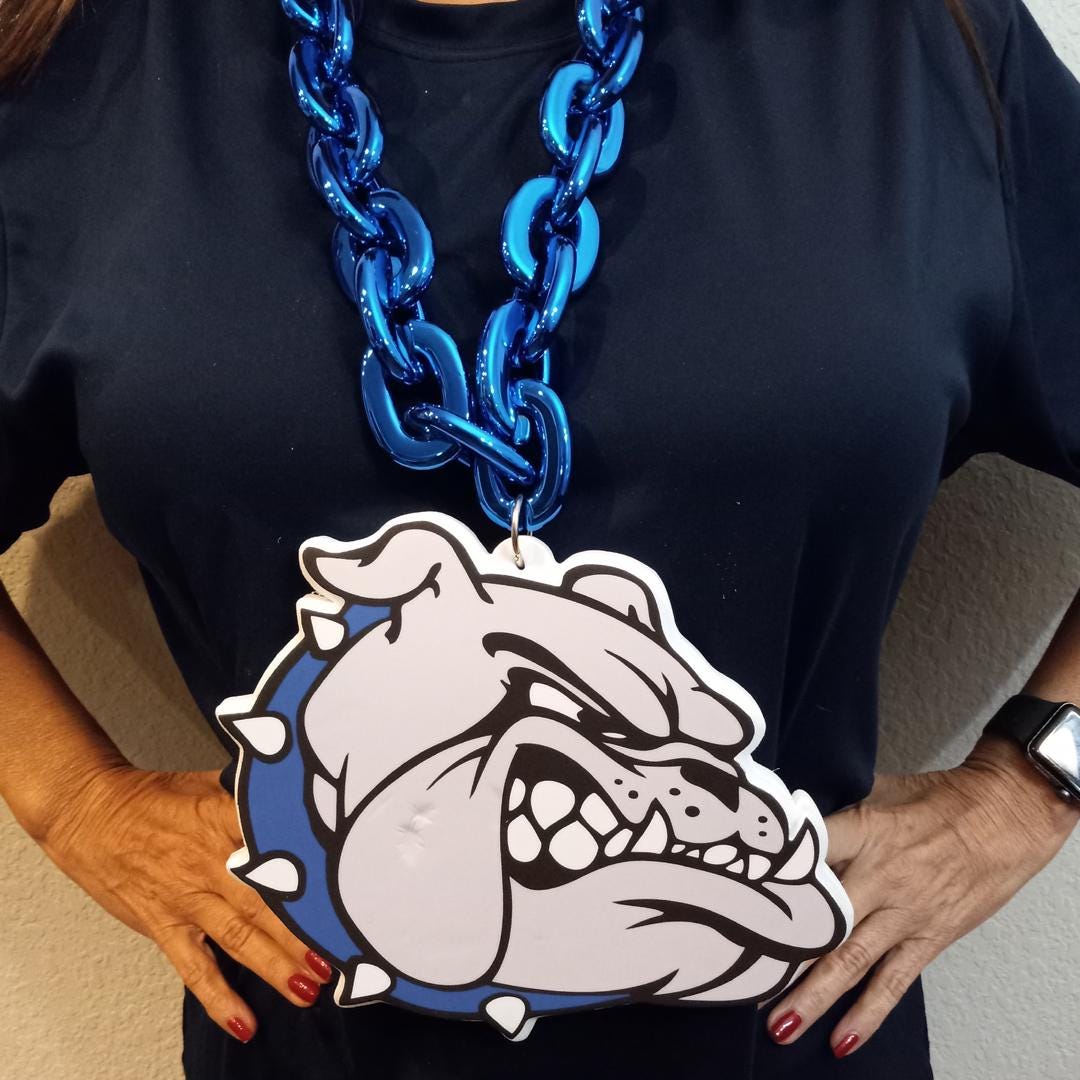Bulldog Blue High School Mascot 3D Big Fan Chain - Etsy