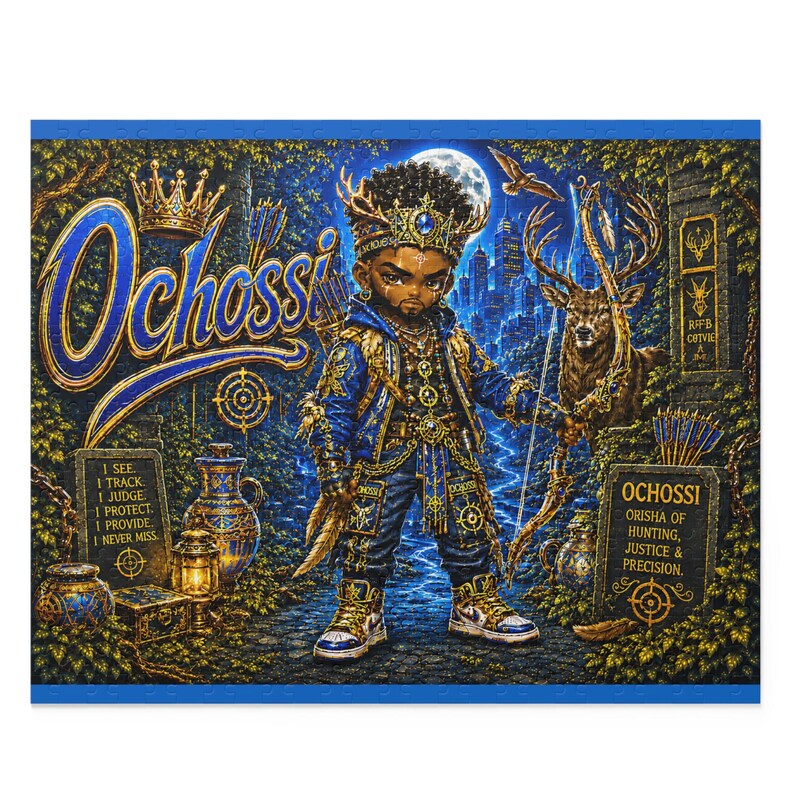 Ochossi Orisha Puzzle | Black Art Hunter Jigsaw | Spiritual Warrior ...
